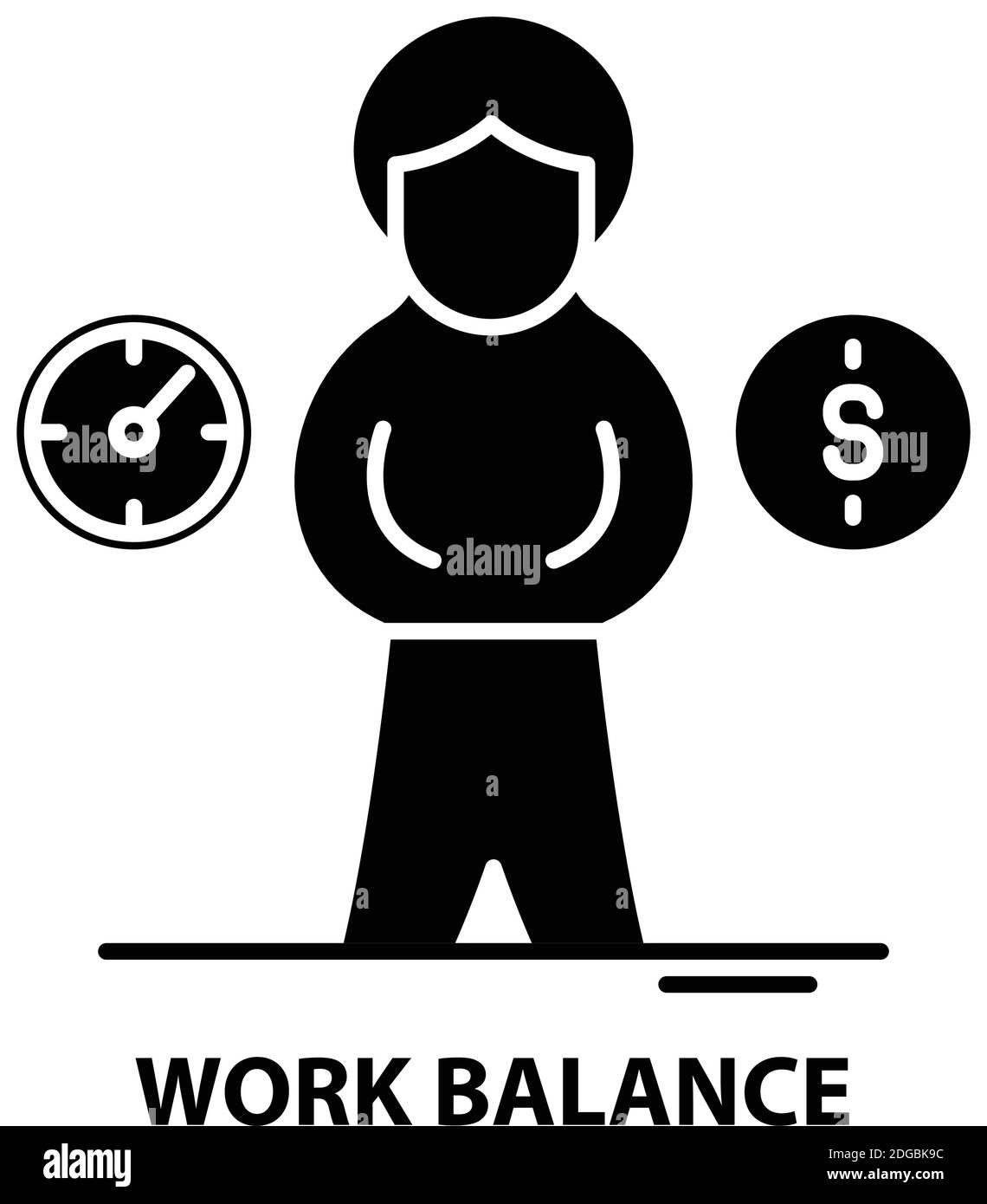 work balance icon, black vector sign with editable strokes, concept ...