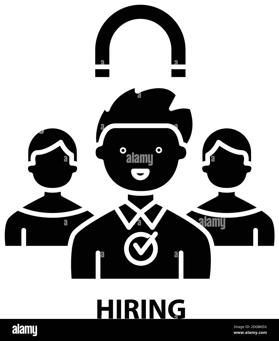 hiring symbol icon, black vector sign with editable strokes, concept ...