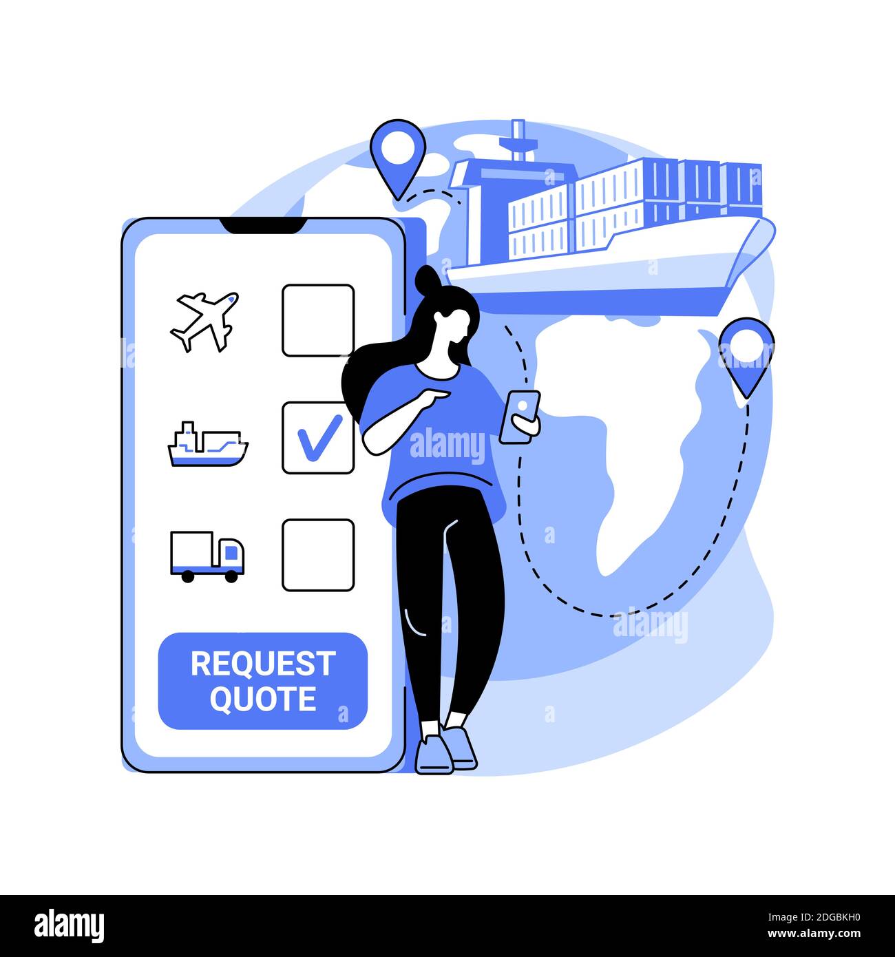 Freight quote request abstract concept vector illustration Stock Vector ...