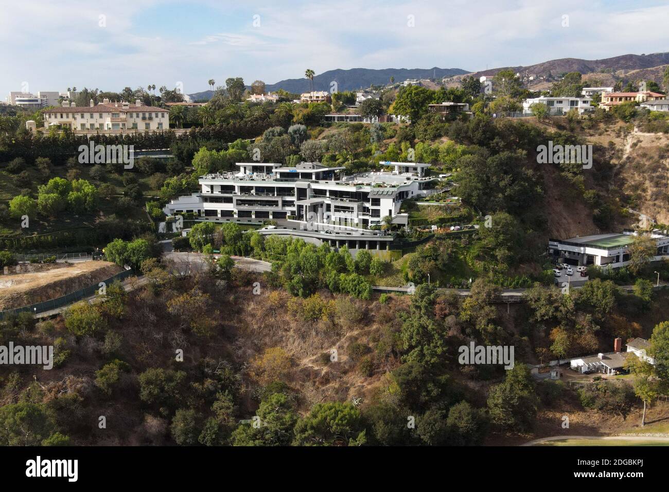 General overall aerial view of 10979 Chalon Road on Tuesday, December 8 ...
