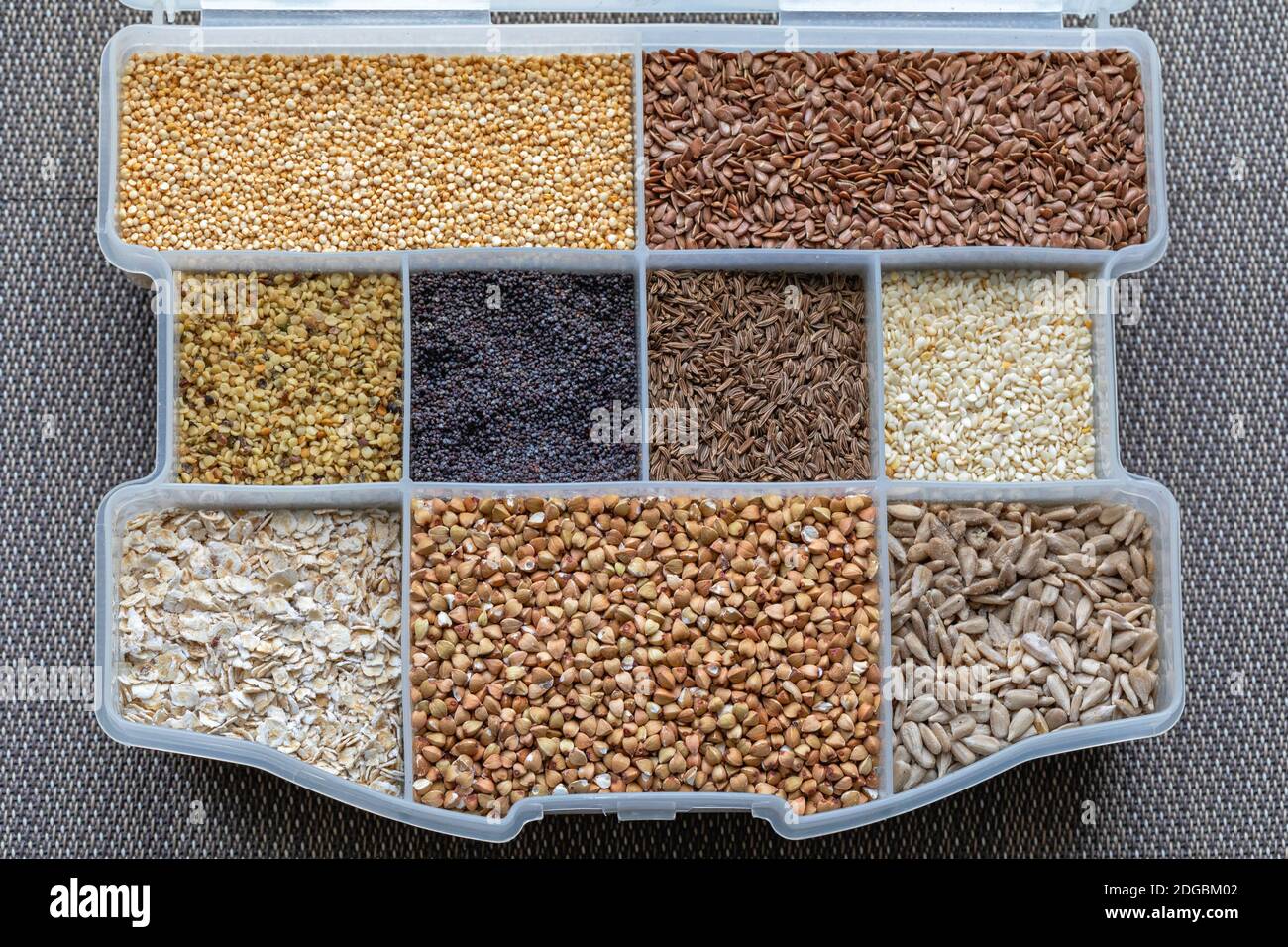Seeds and Grains Healthy Food Selection Variety Stock Photo - Alamy