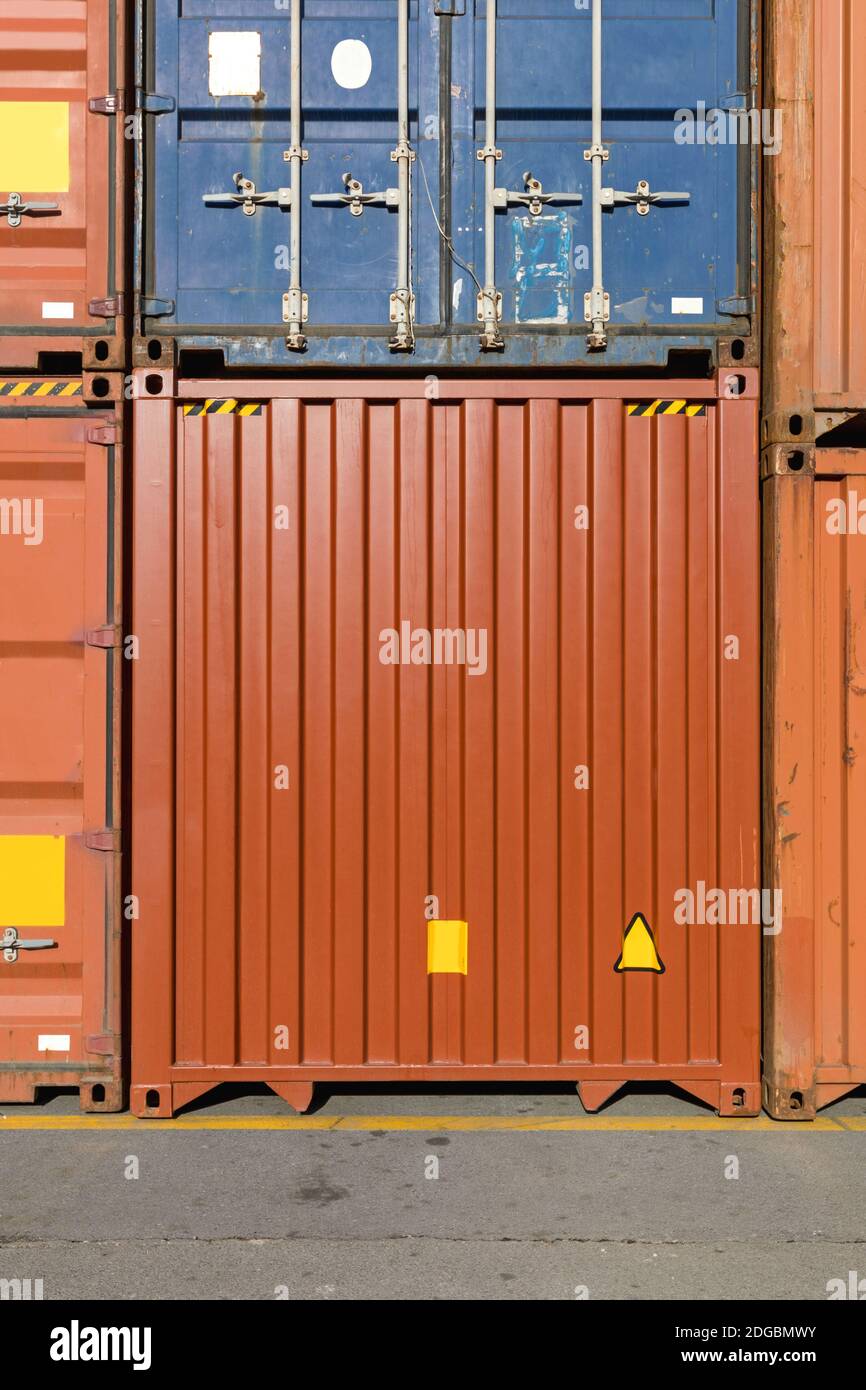 Stacked Containers at Cargo Port Terminal Yard Stock Photo - Alamy
