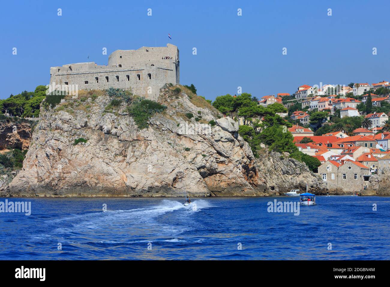 The 11th-century Fort Lovrijenac aka Saint Lawrence Fortress in ...