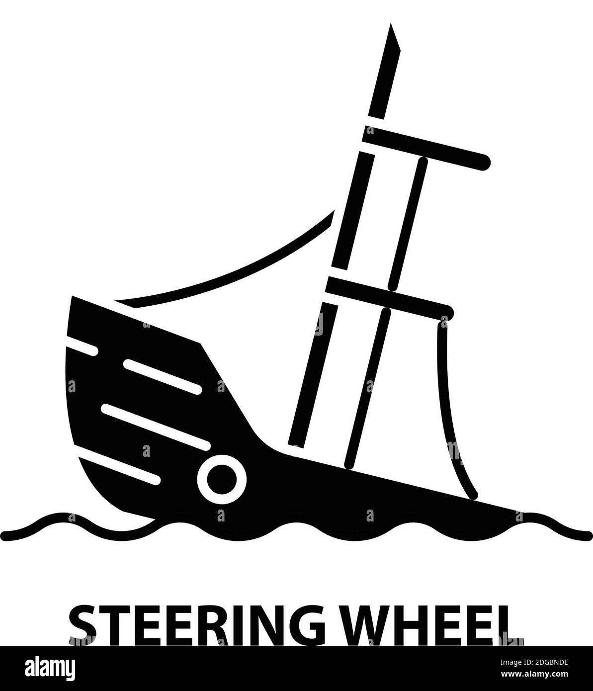 steering wheel icon, black vector sign with editable strokes, concept ...