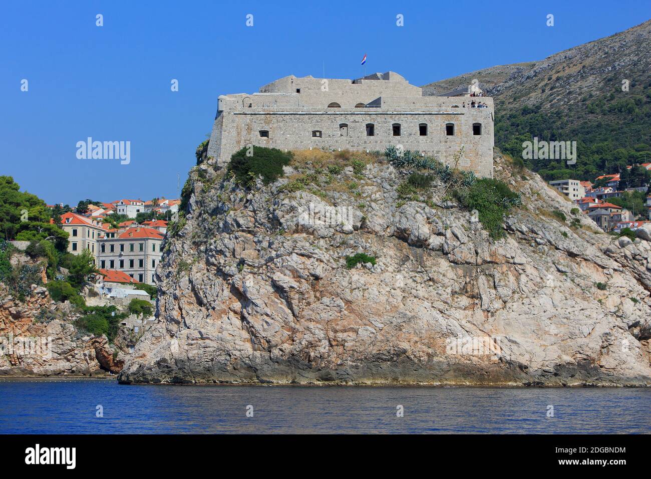 The 11th-century Fort Lovrijenac aka Saint Lawrence Fortress in ...
