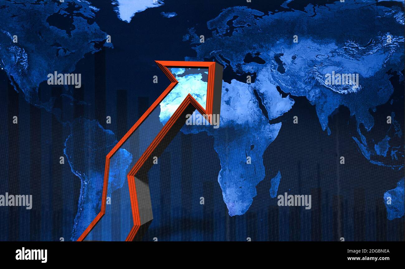 Global growth arrow Stock Photo - Alamy
