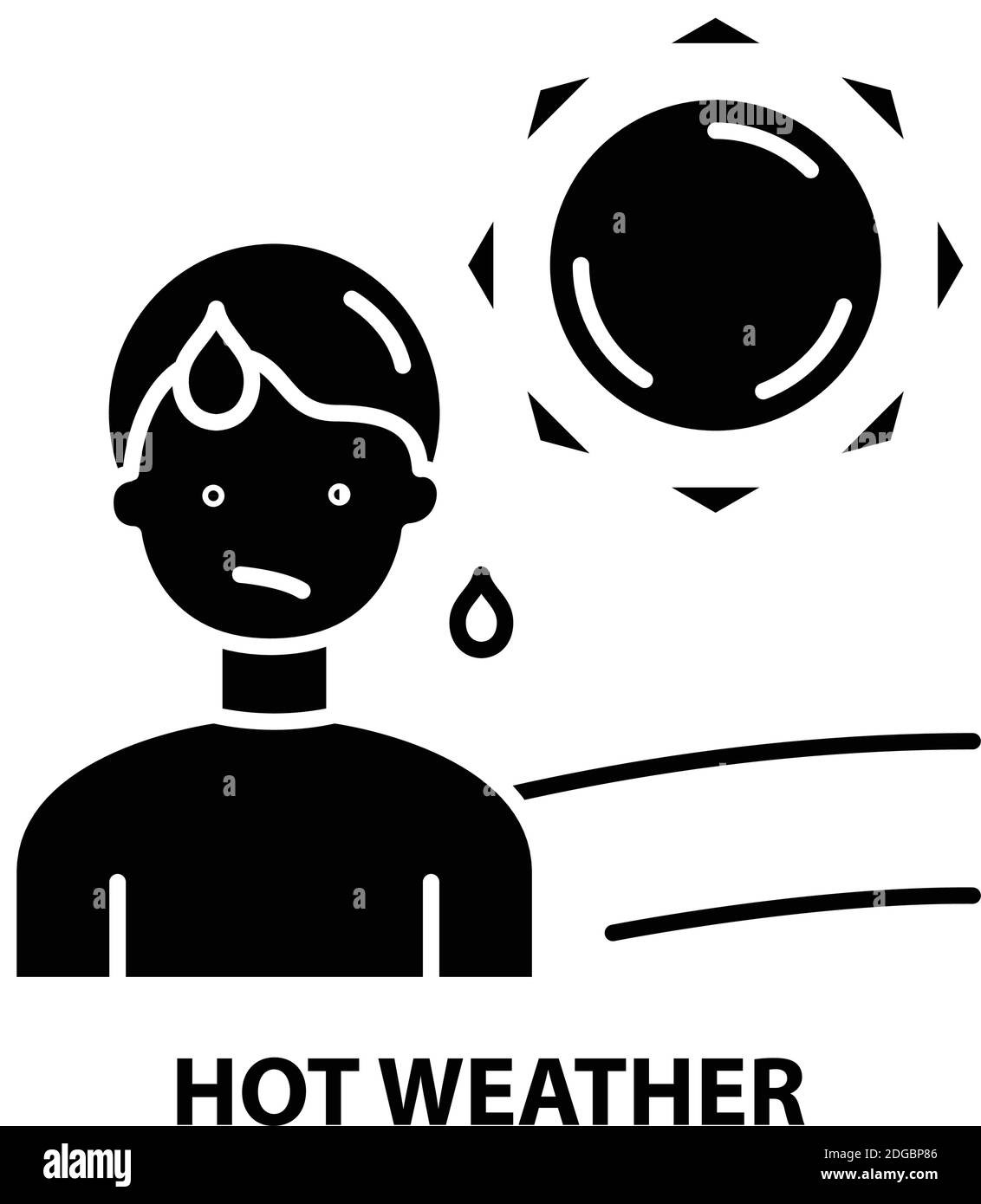 hot weather icon, black vector sign with editable strokes, concept ...