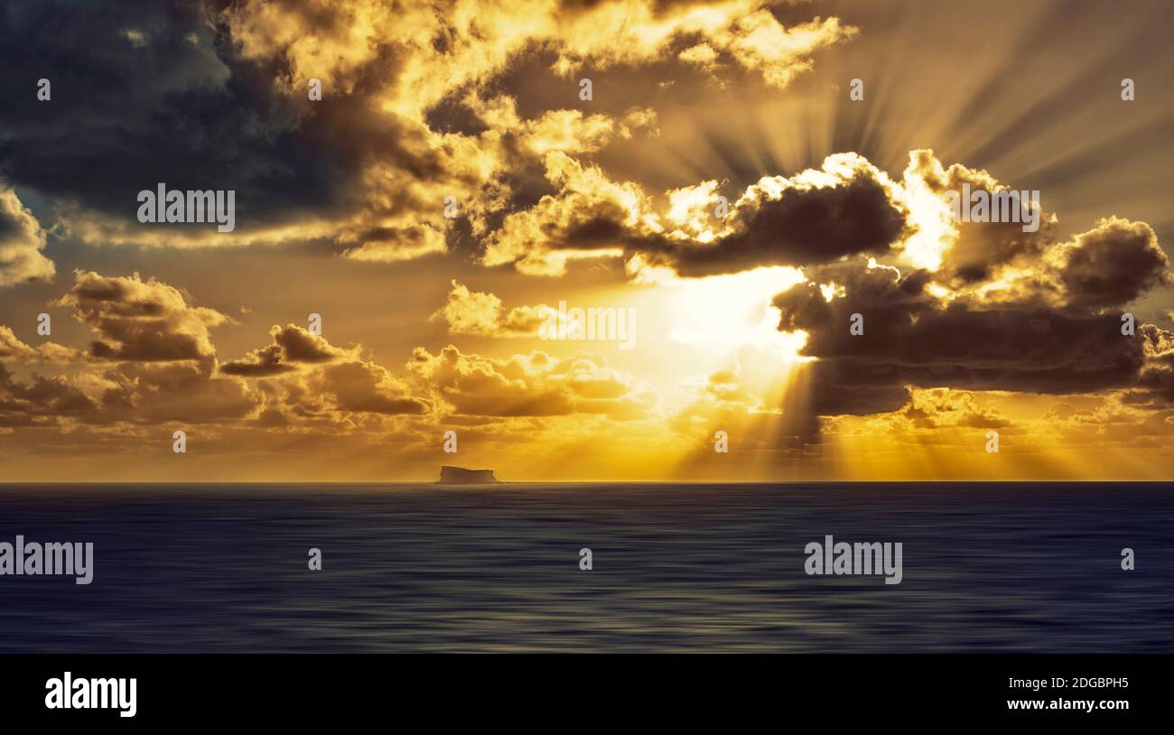 Silhouette of Filfla island at sunset, Malta Stock Photo - Alamy