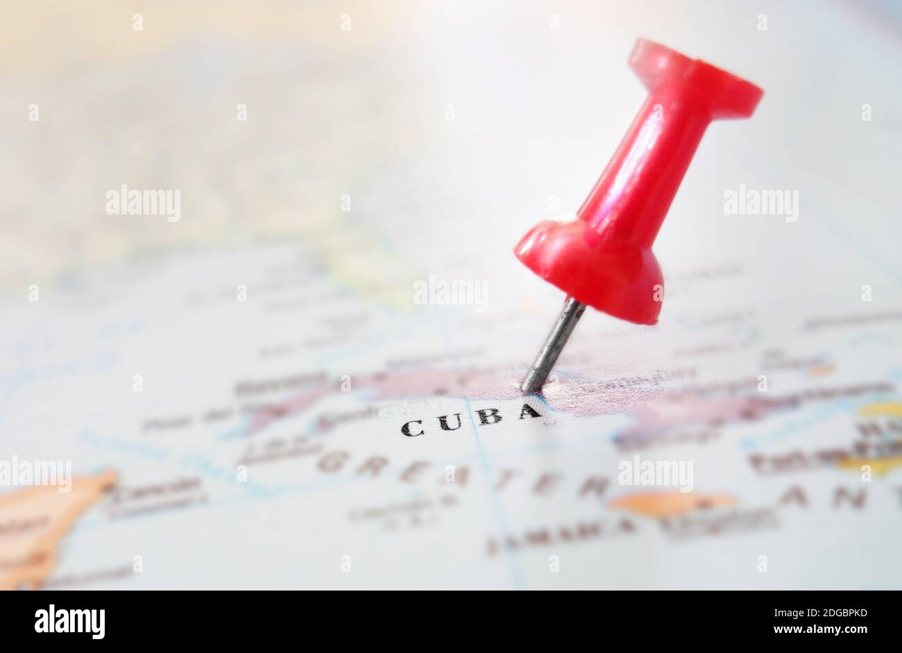 Cuba map tack Stock Photo - Alamy