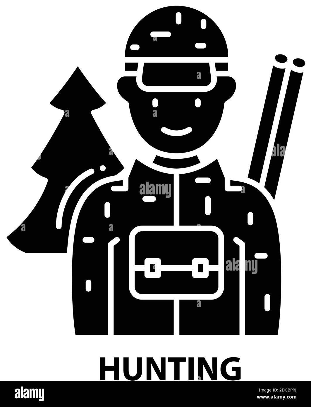 hunting icon, black vector sign with editable strokes, concept ...