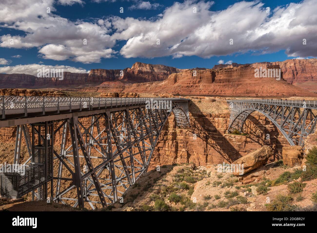 Bridge over a river, Navajo Bridge, Colorado River, Marble Canyon ...