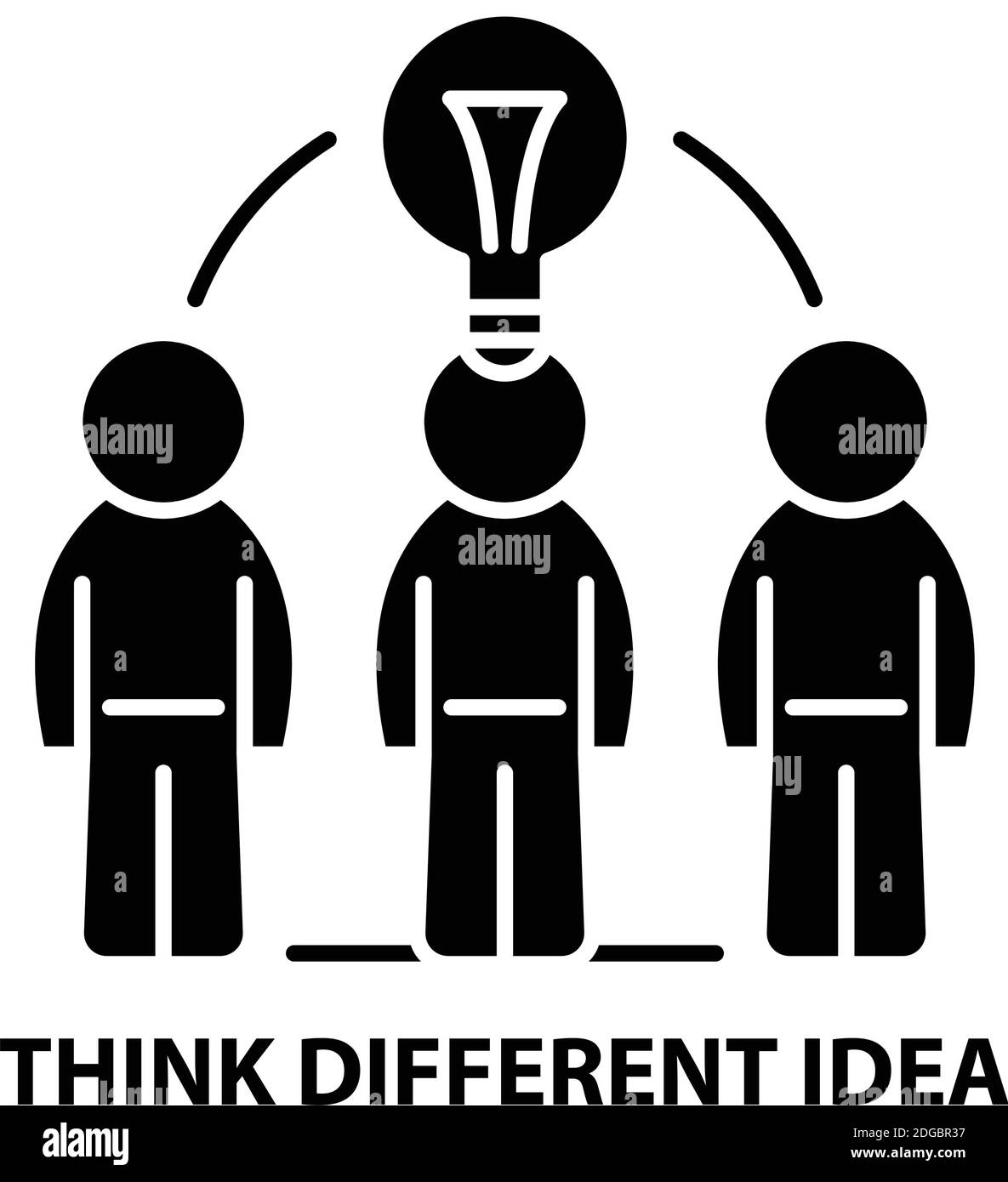 think different idea icon, black vector sign with editable strokes ...