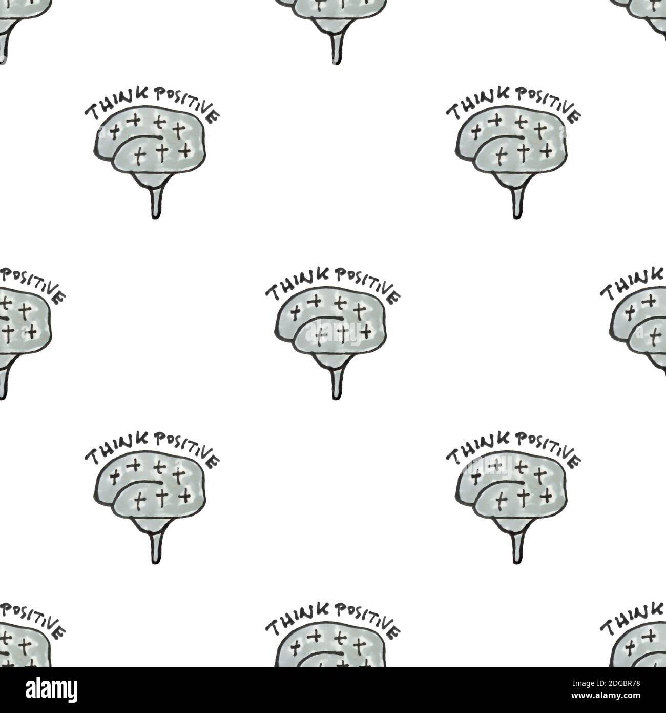 Positive Thinking Concept Seamless Pattern Drawing Stock Photo - Alamy