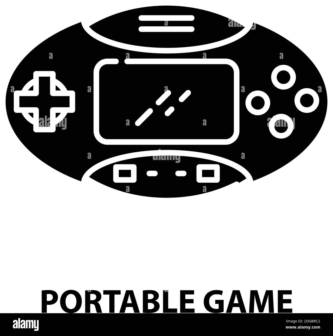 portable game icon, black vector sign with editable strokes, concept ...