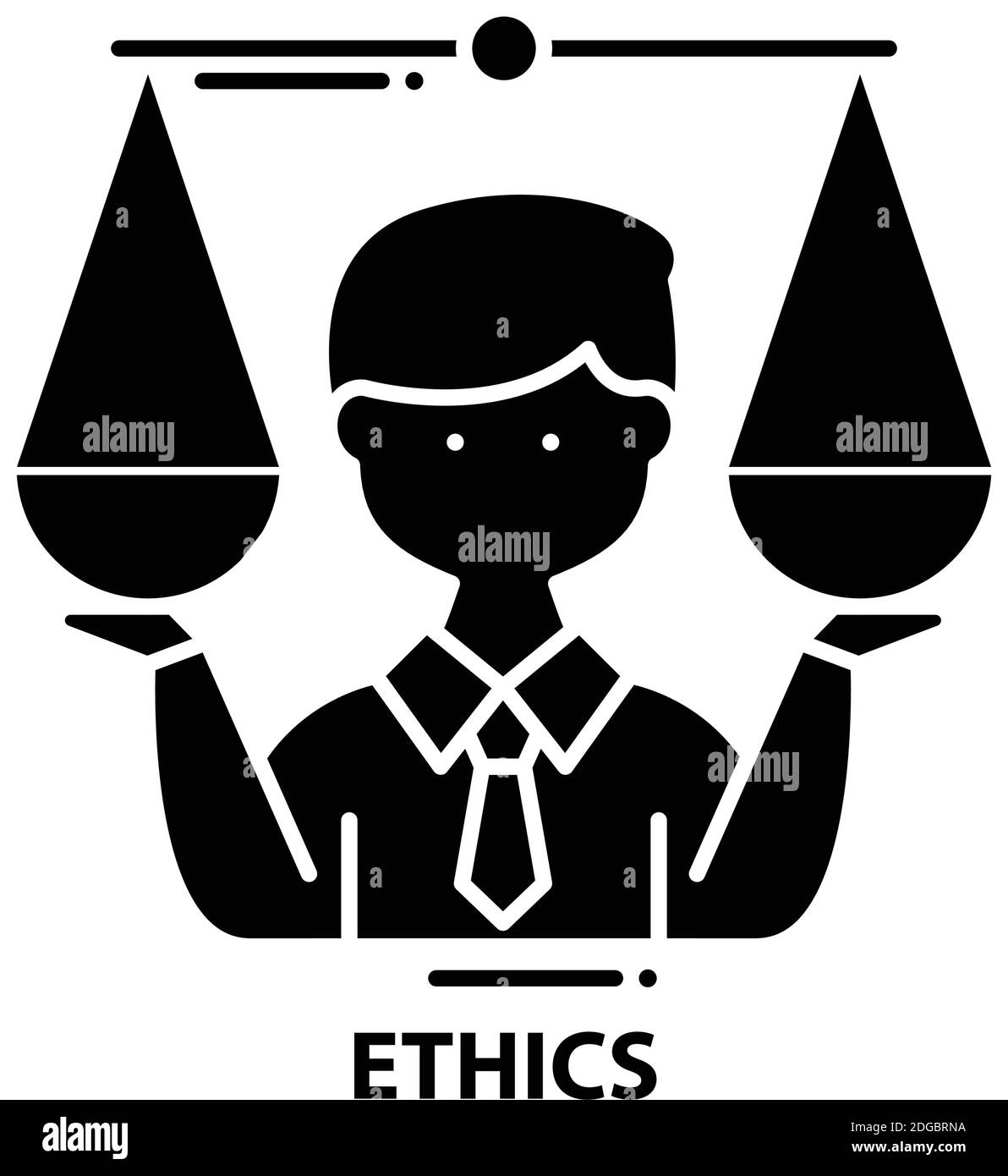 ethics icon, black vector sign with editable strokes, concept ...