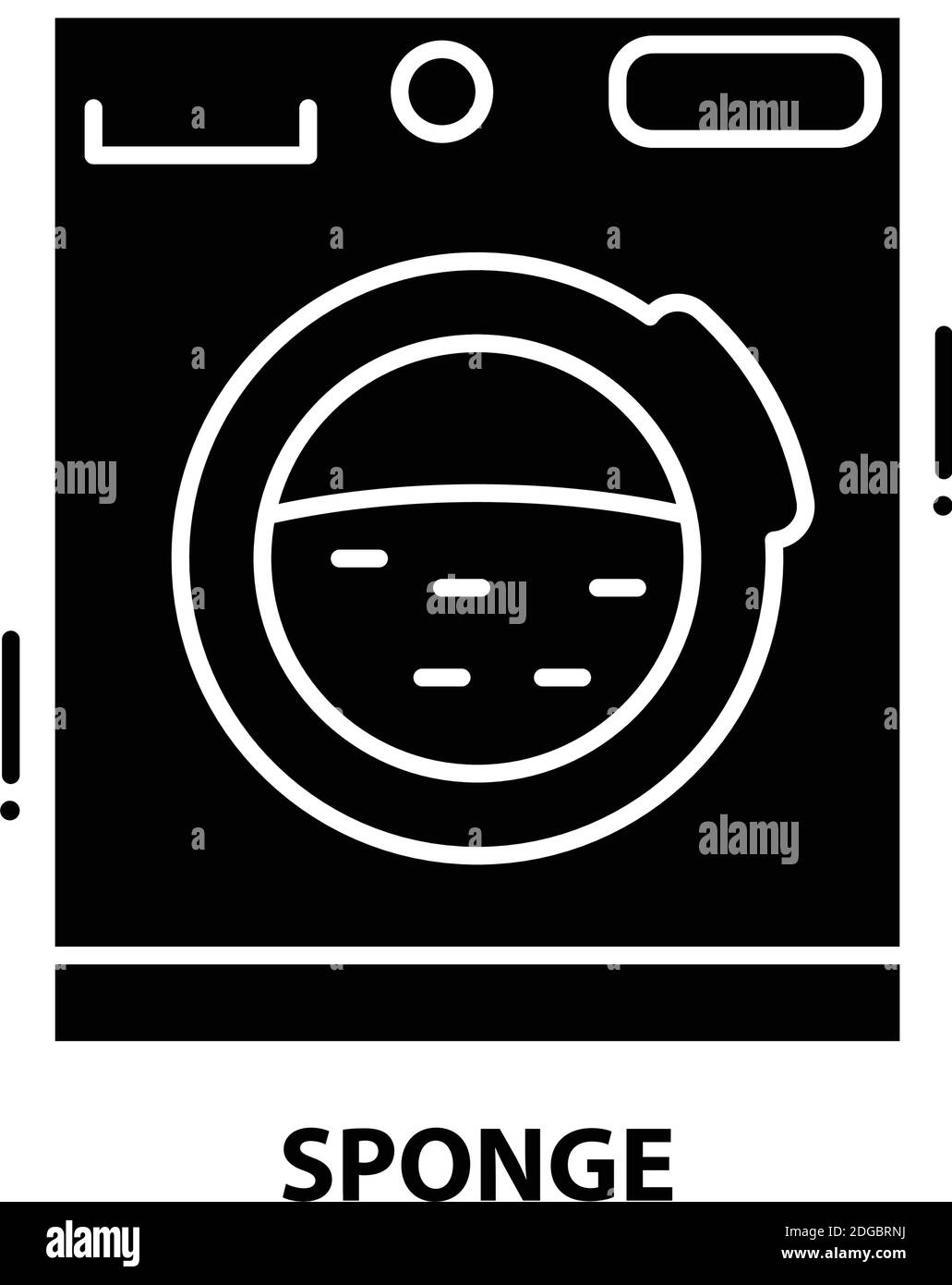 sponge sign icon, black vector sign with editable strokes, concept ...