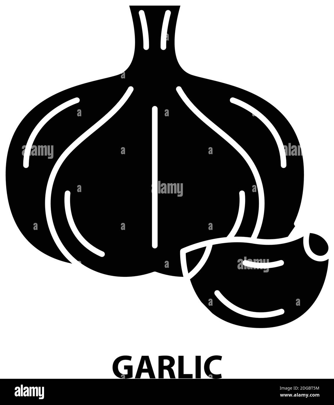 garlic icon, black vector sign with editable strokes, concept ...