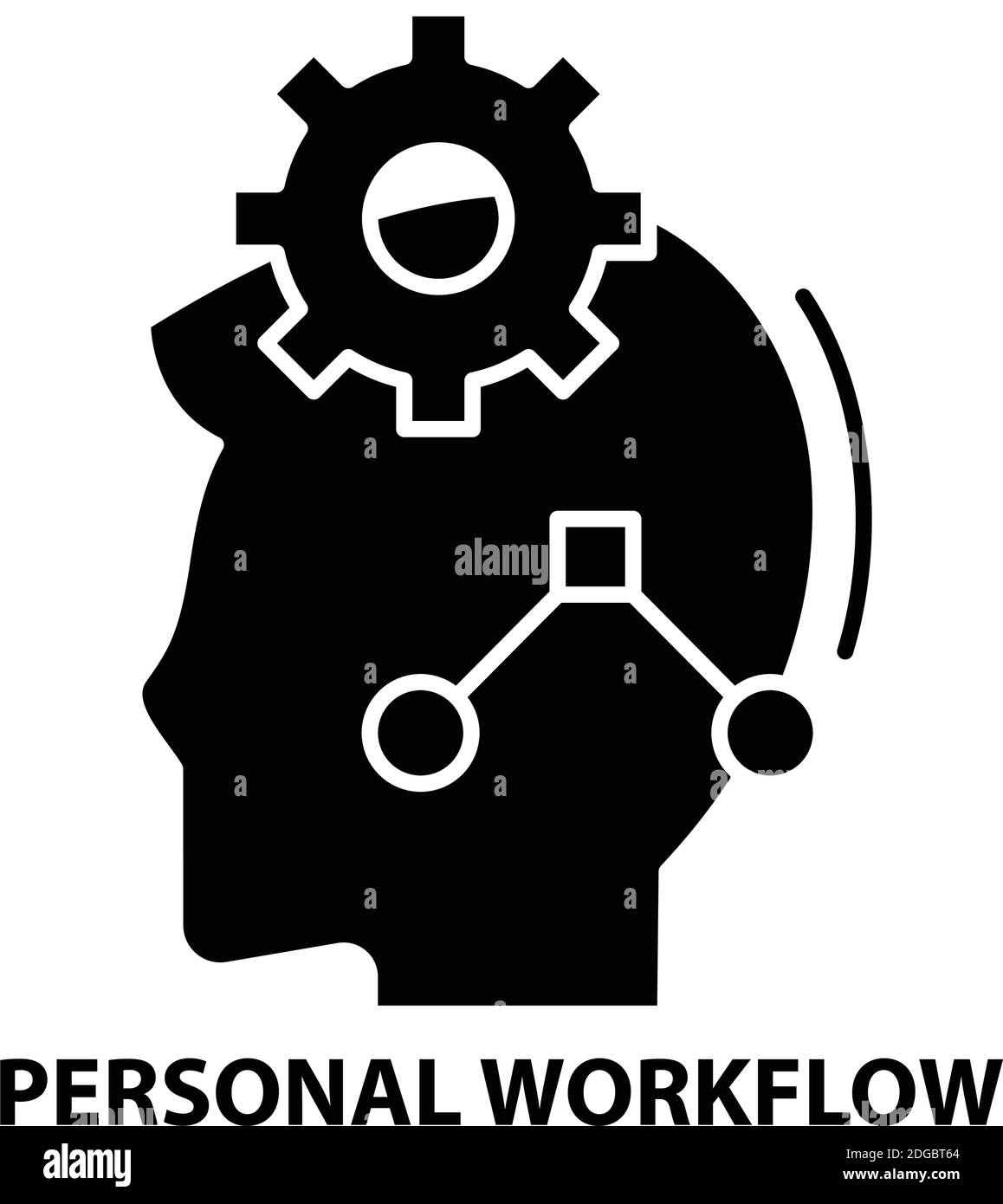 personal workflow icon, black vector sign with editable strokes ...