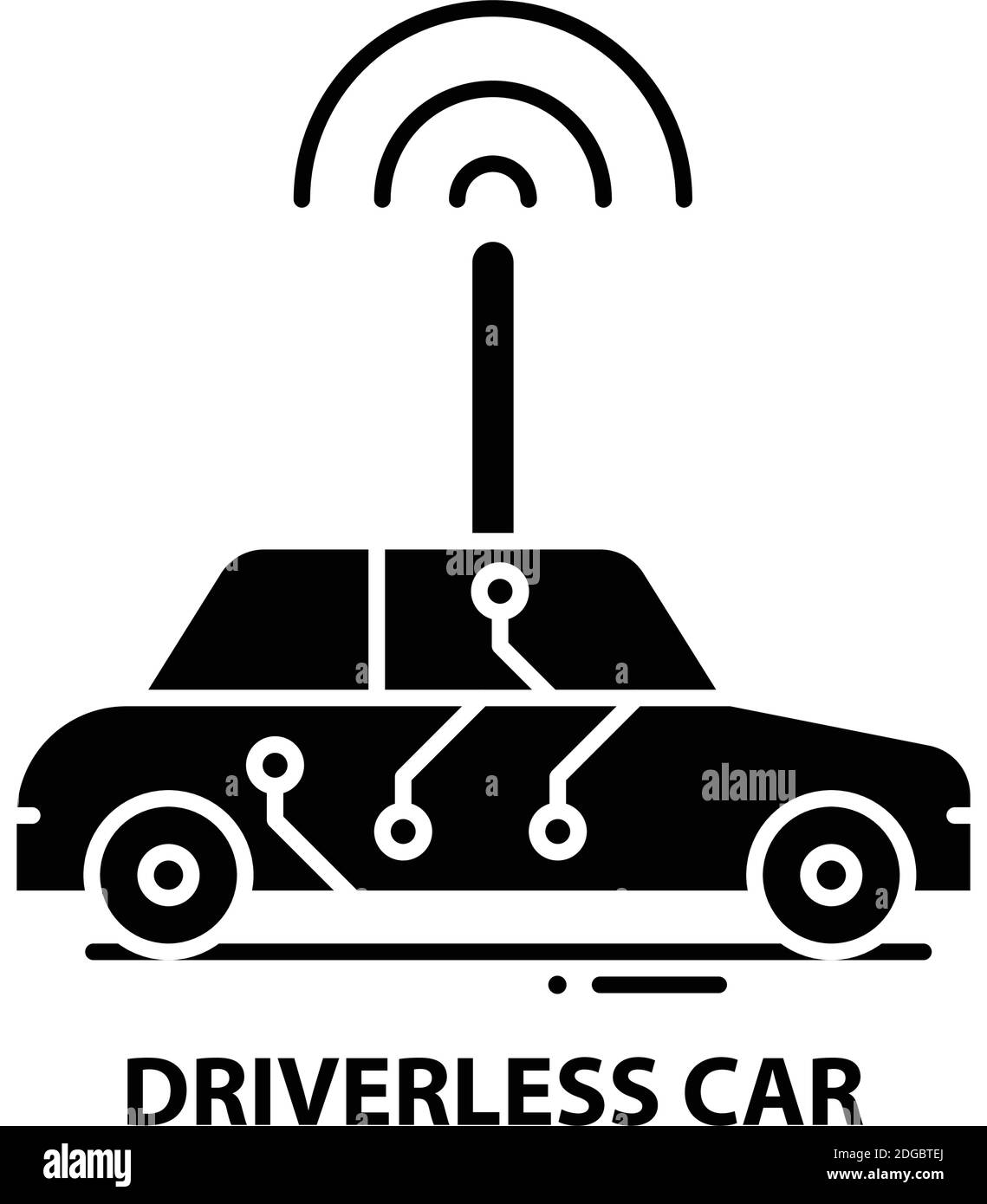 driverless car icon, black vector sign with editable strokes, concept ...