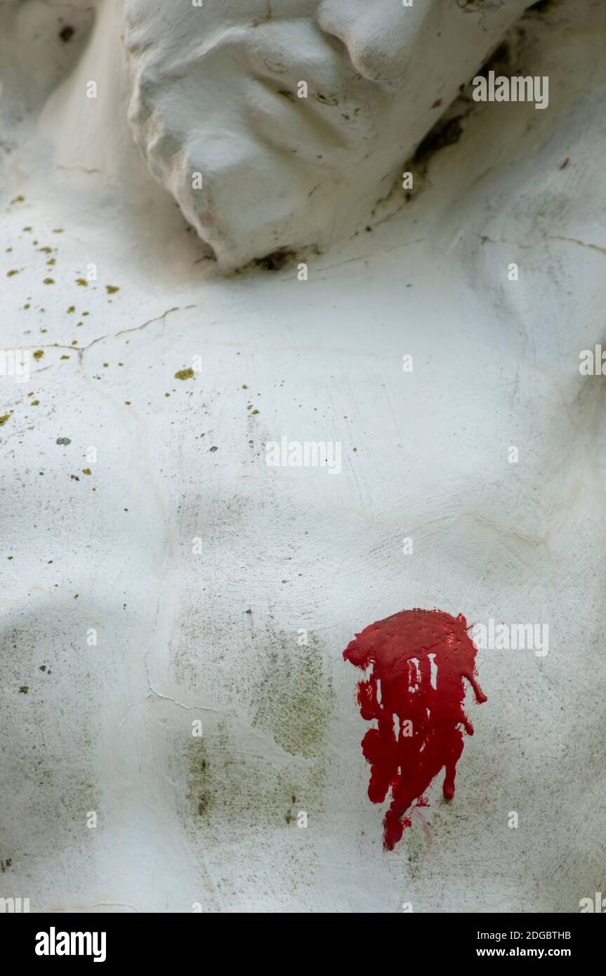 Religion Ireland Jesus Christ bleeding heart red paint white religious ...