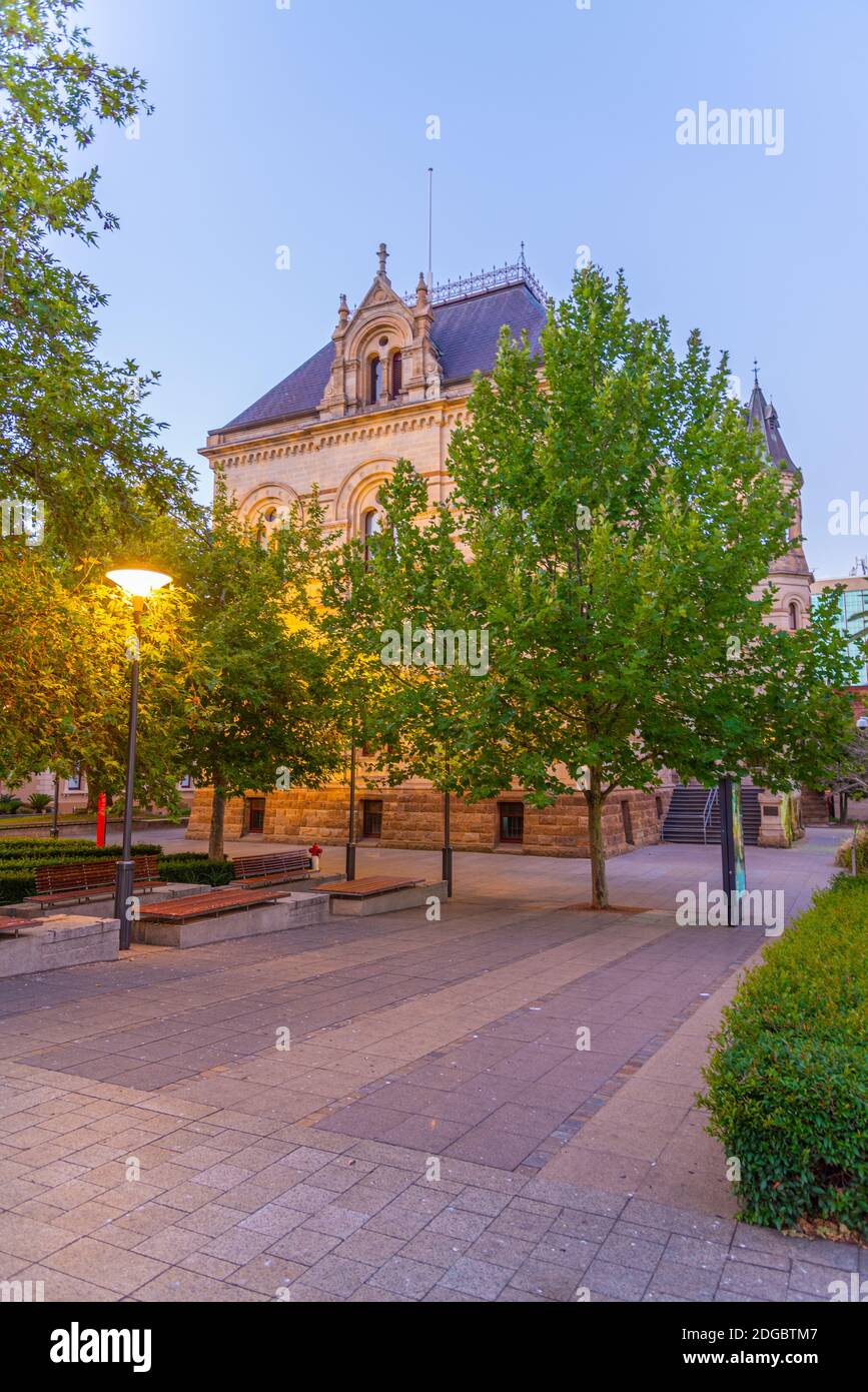 Sunset view of state library in Adelaide, Australia Stock Photo - Alamy