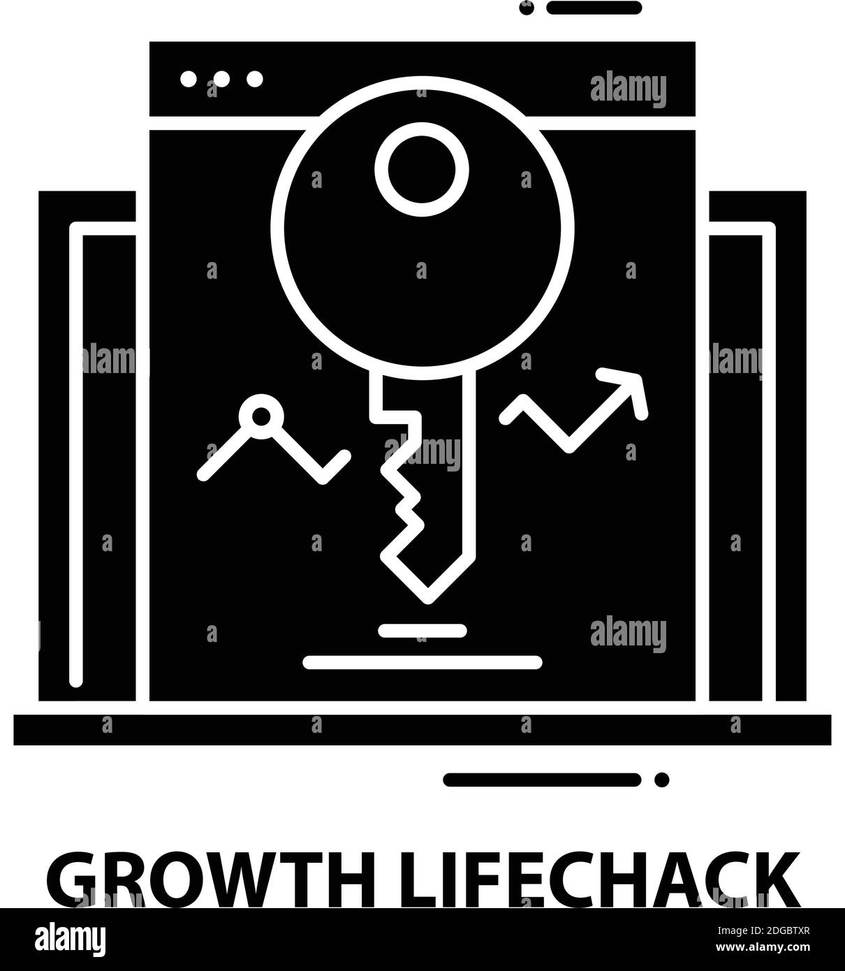 growth icon, black vector sign with editable strokes, concept ...