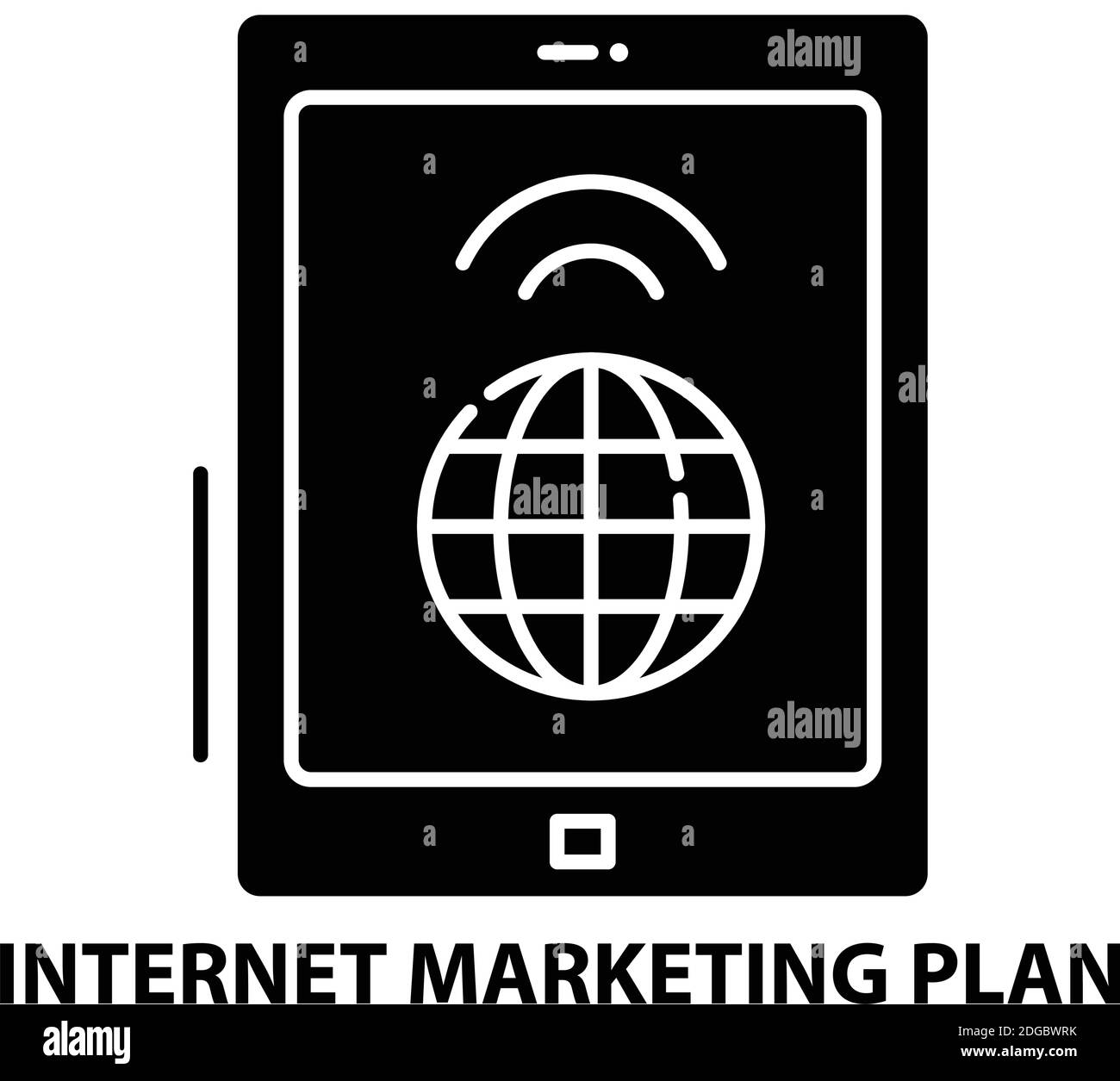 internet marketing plan icon, black vector sign with editable strokes ...
