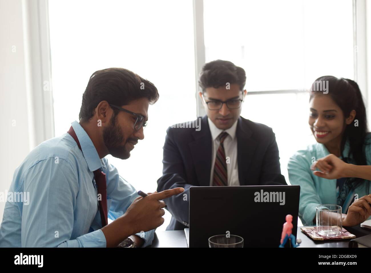 Corporate board meeting in Indian office between young and energetic ...