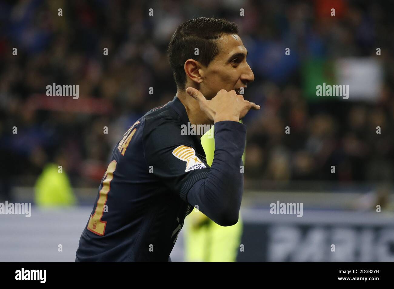 PSG's Angel Di Maria joy after scoring the 2-1 goal during the Final of ...