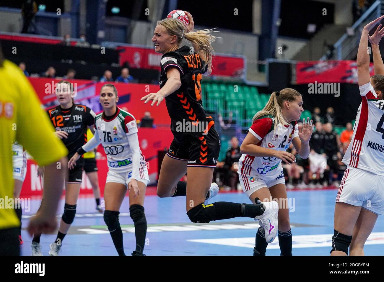 KOLDING, DENMARK - DECEMBER 8: Kelly Dulfer of Netherlands, Dorrotya ...