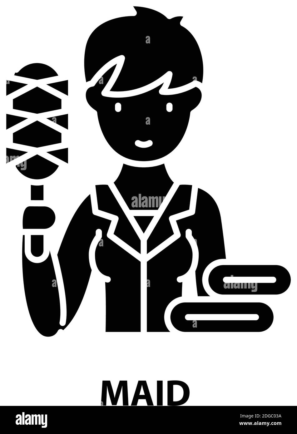 maid symbol icon, black vector sign with editable strokes, concept ...