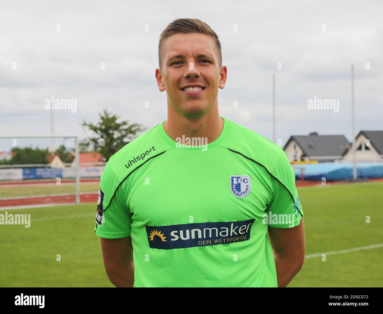 German soccer goalkeeper Alexander Brunst from 1.FC Magdeburg DFB 3 ...