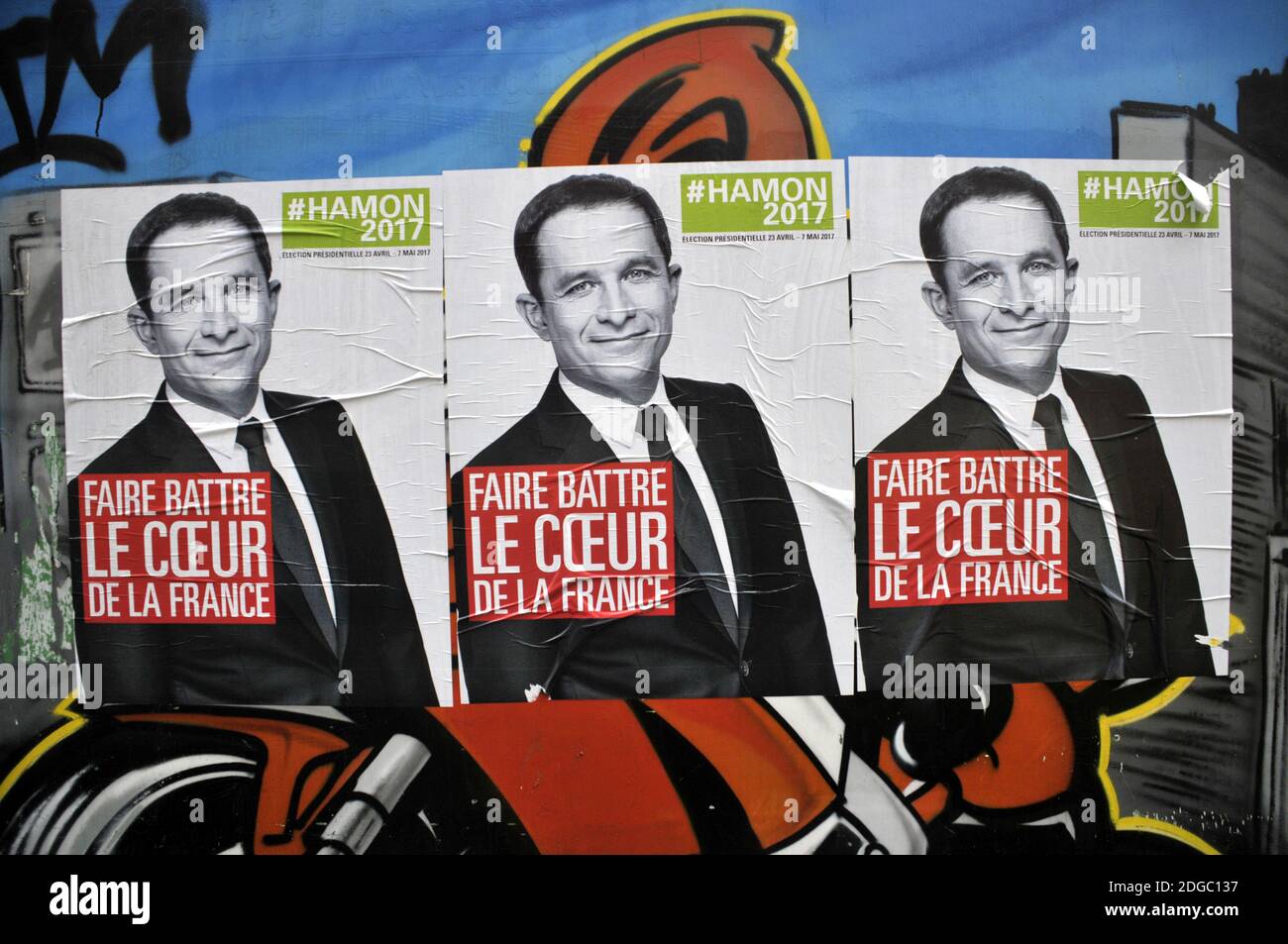 Election posters showing candidates for the 2017 presidential election ...