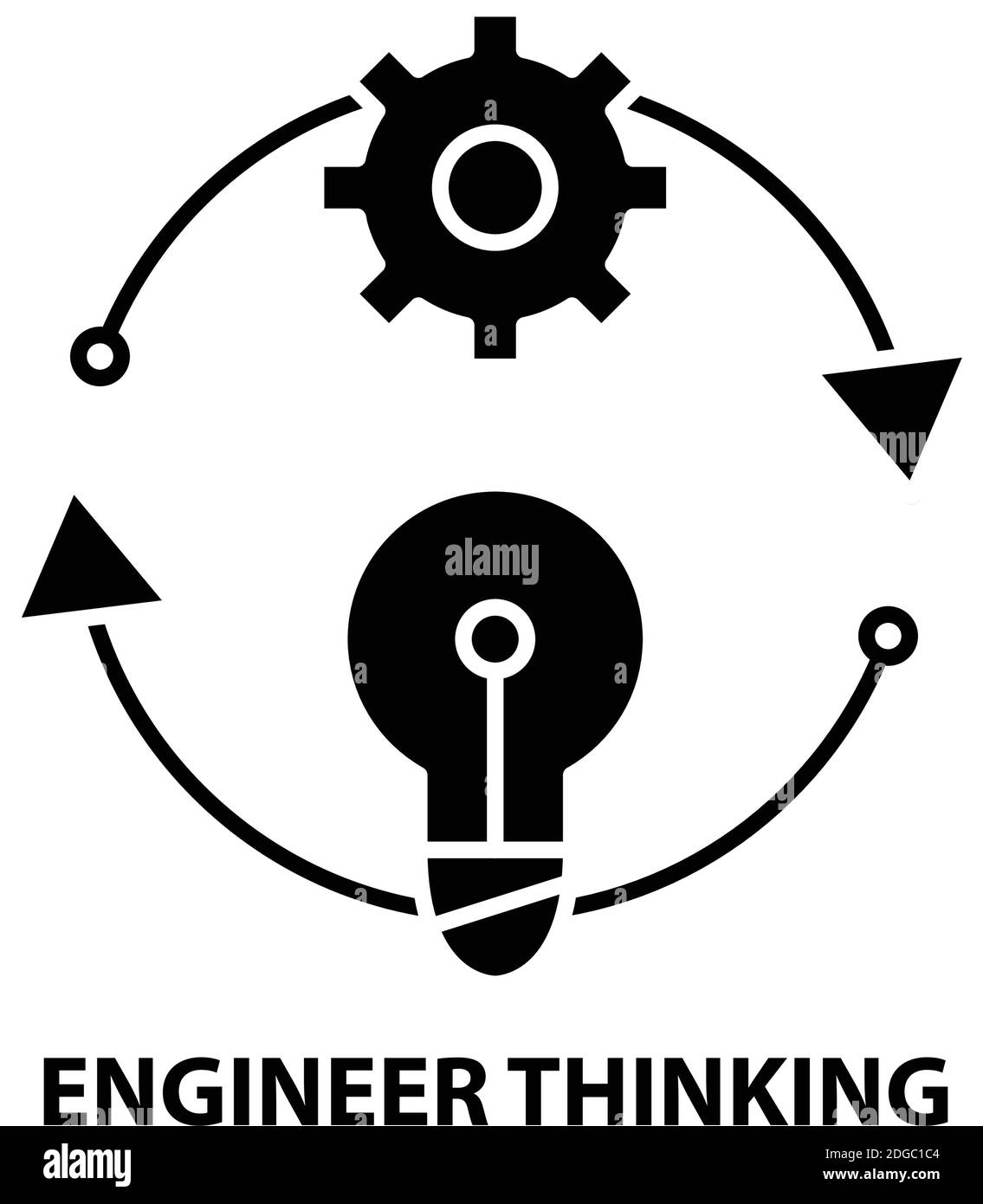 engineer thinking icon, black vector sign with editable strokes ...
