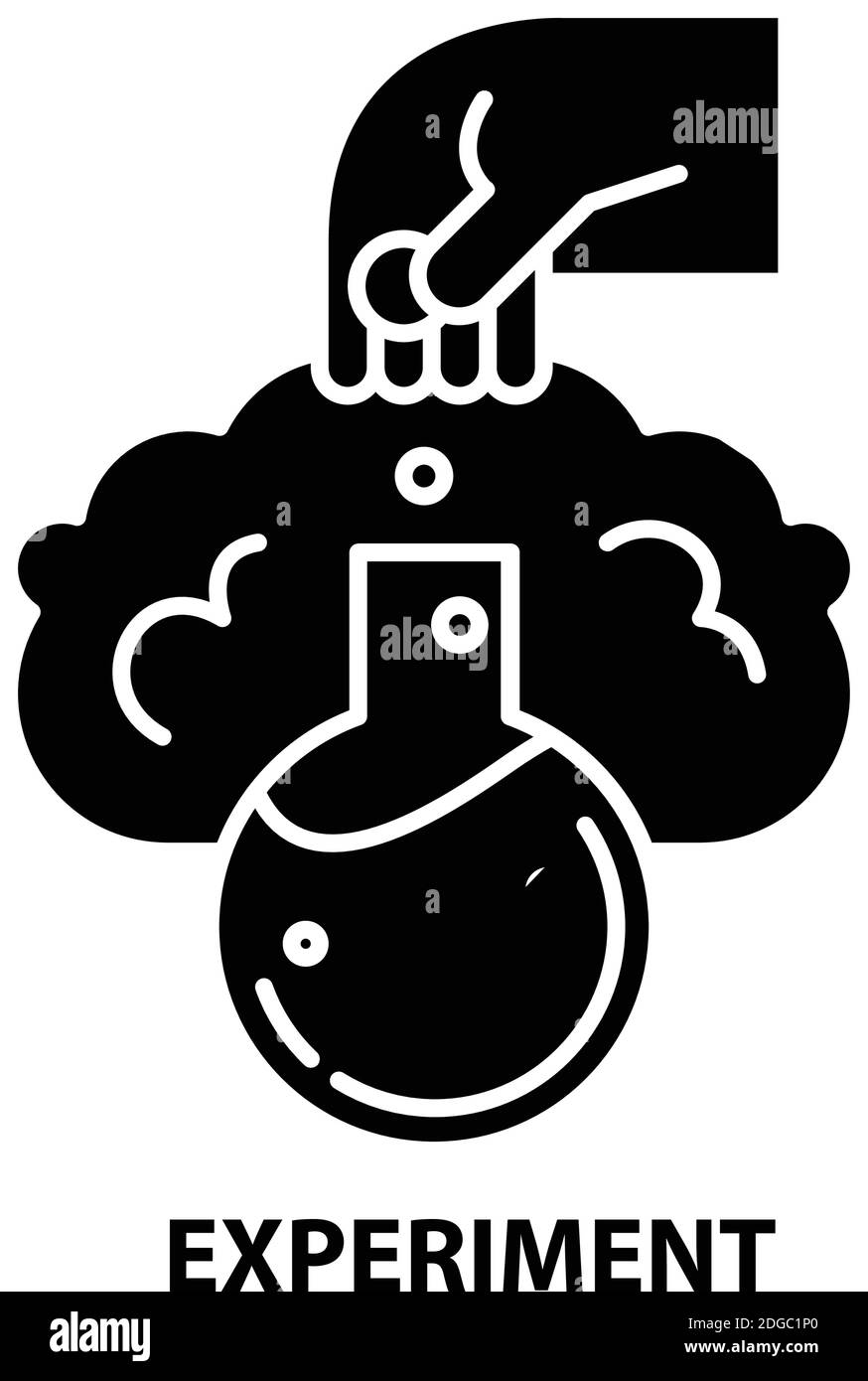experiment icon, black vector sign with editable strokes, concept ...