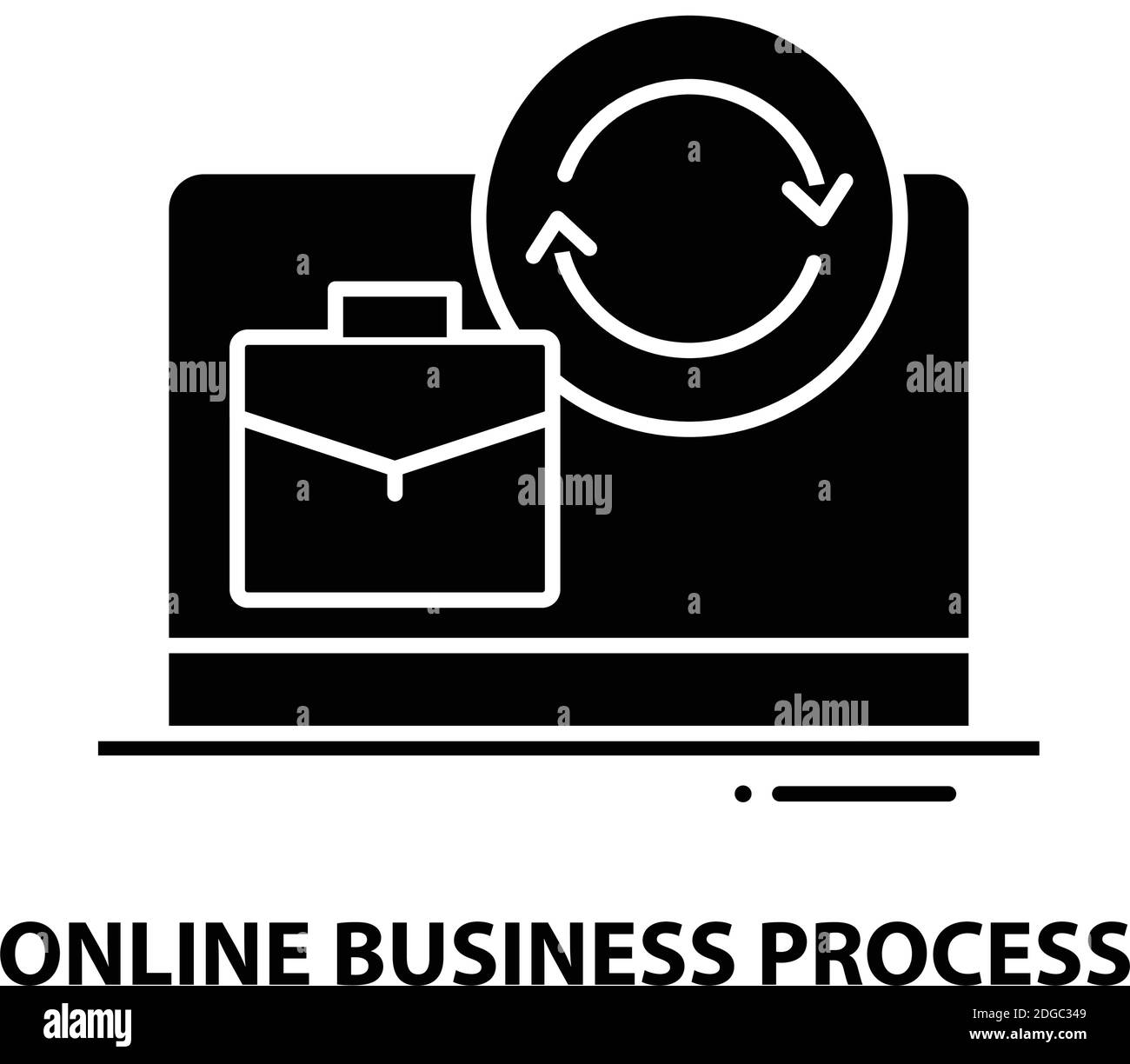 online business process icon, black vector sign with editable strokes ...