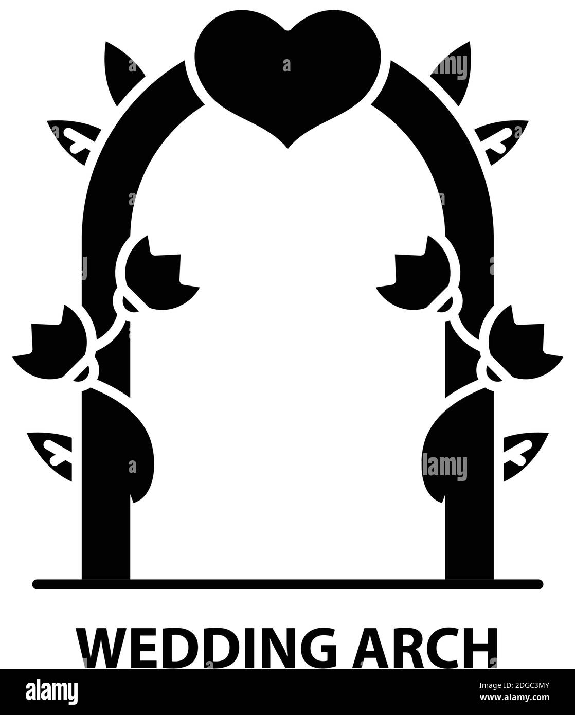 wedding arch icon, black vector sign with editable strokes, concept ...