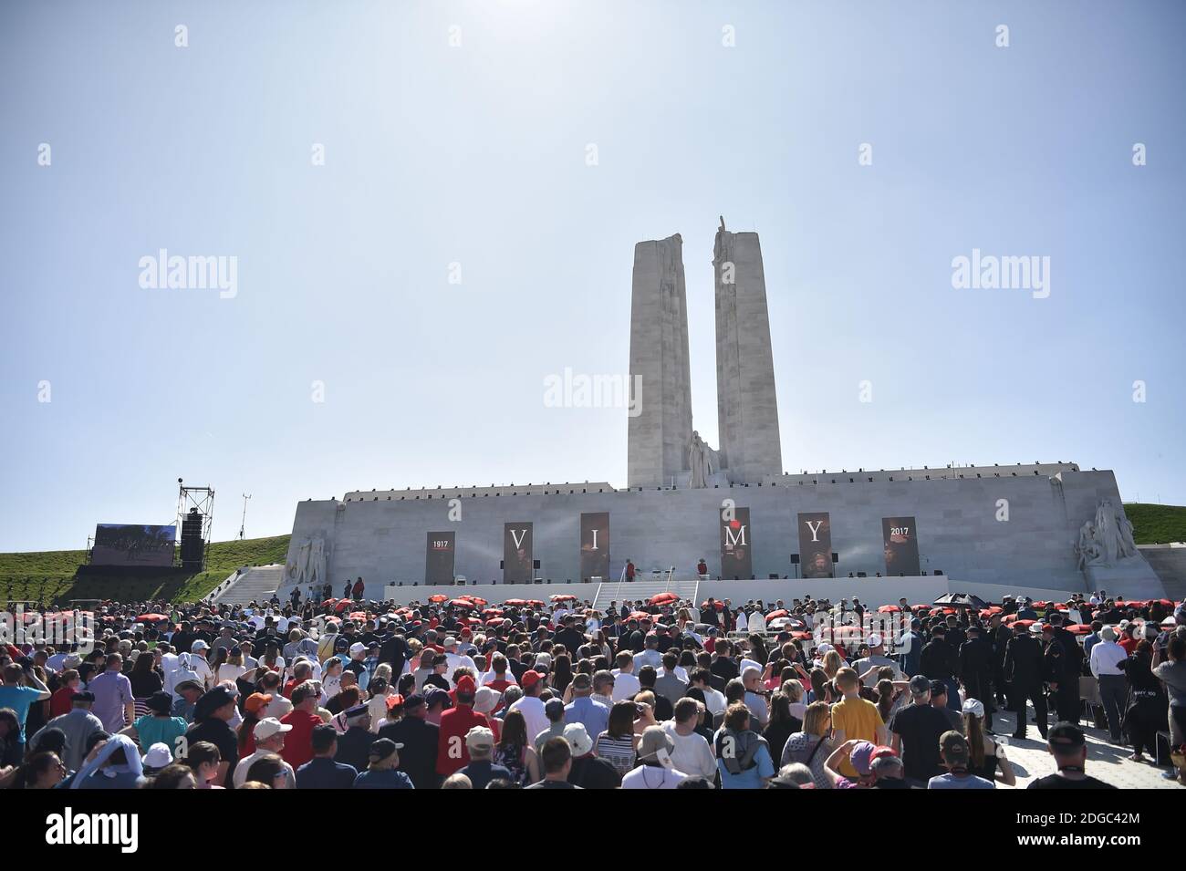General atmosphere during the Canadian National Vimy Memorial Ceremony ...