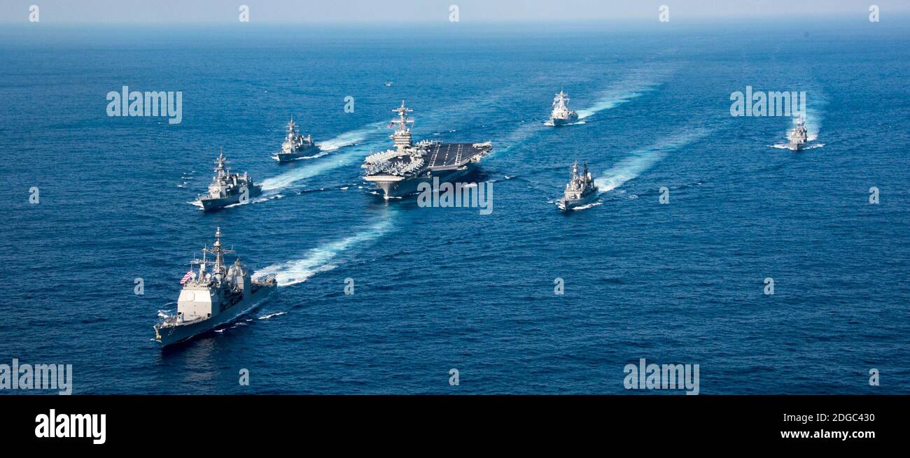 Handout file photo dated March 28, 2017 - The Nimitz-class aircraft ...