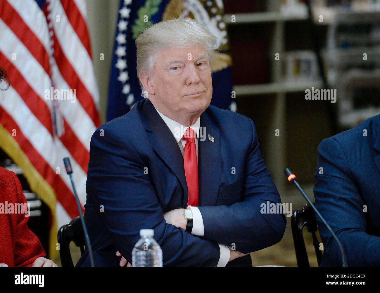 US President Donald Trump speaks during a strategic and policy ...