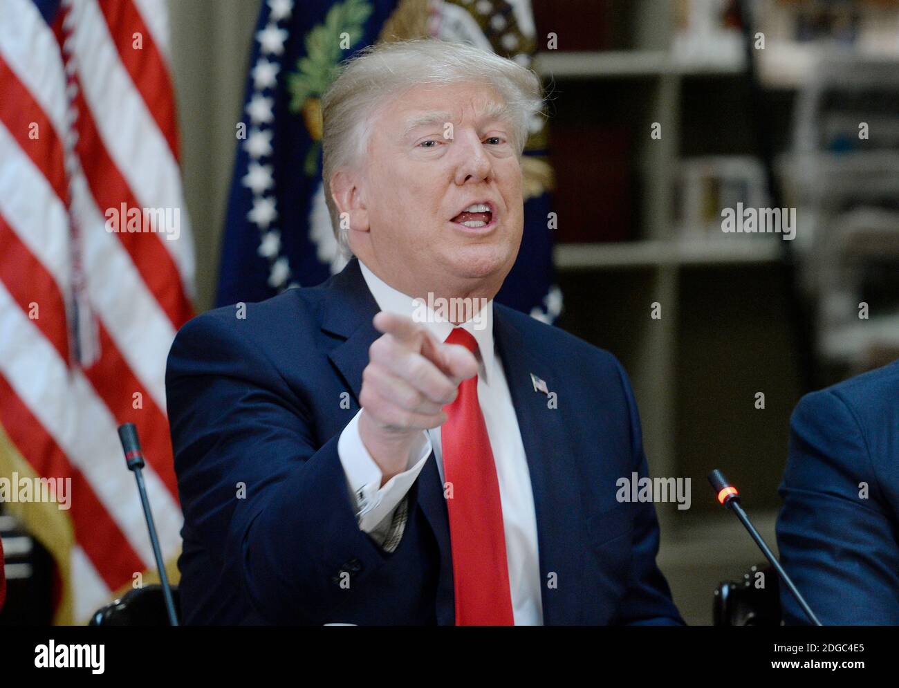 US President Donald Trump speaks during a strategic and policy ...