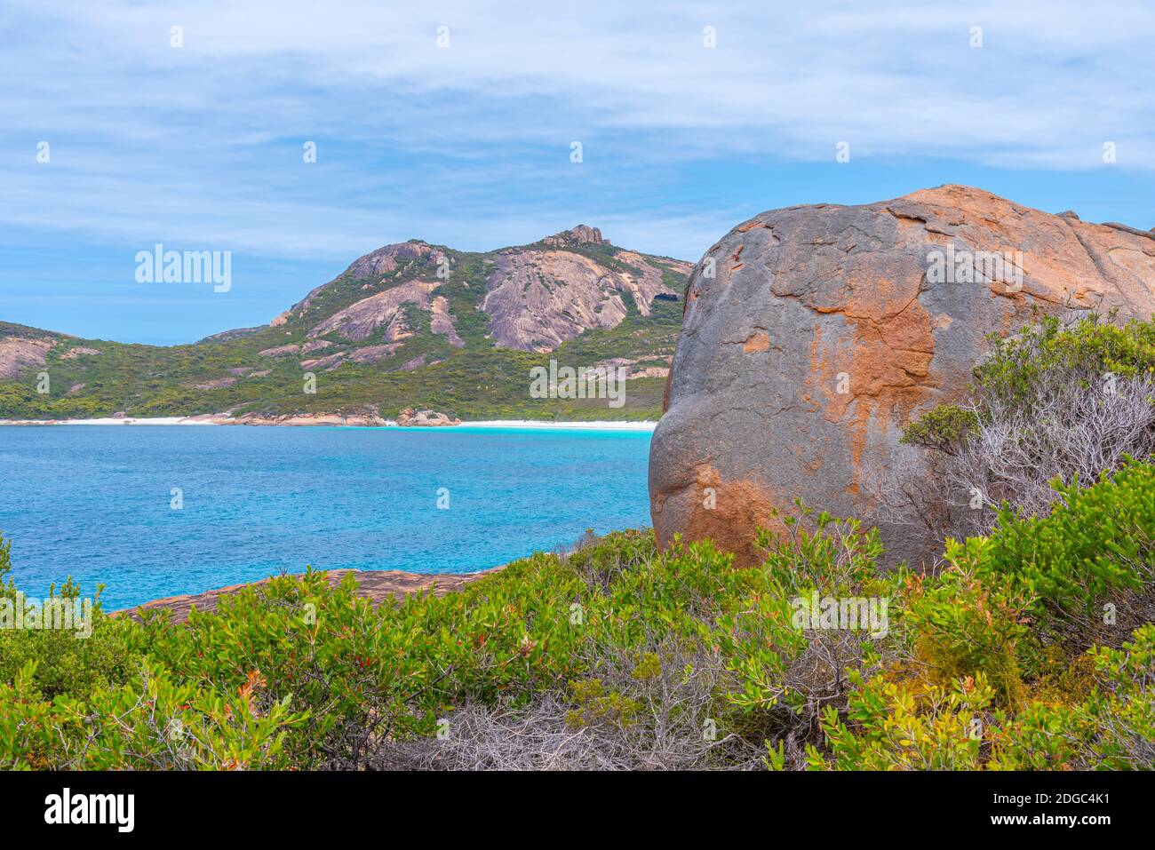 Hellfire bay near Esperance viewed during a cloudy day, Australia Stock ...