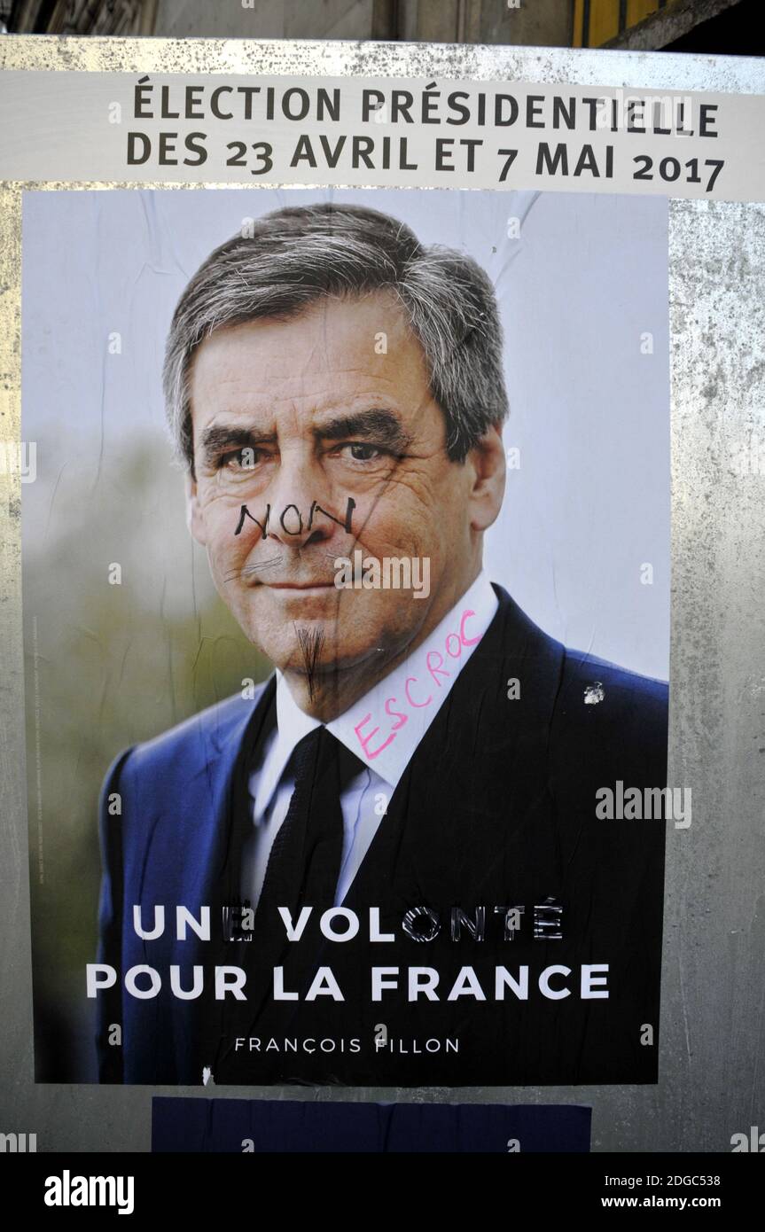 Campaign posters of the candidates for the 2017 French presidential ...
