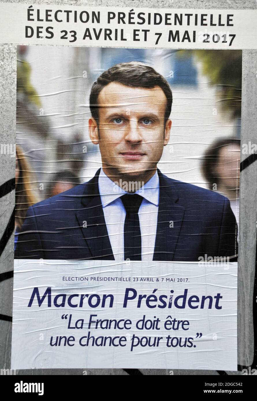 Campaign posters of the candidates for the 2017 French presidential ...