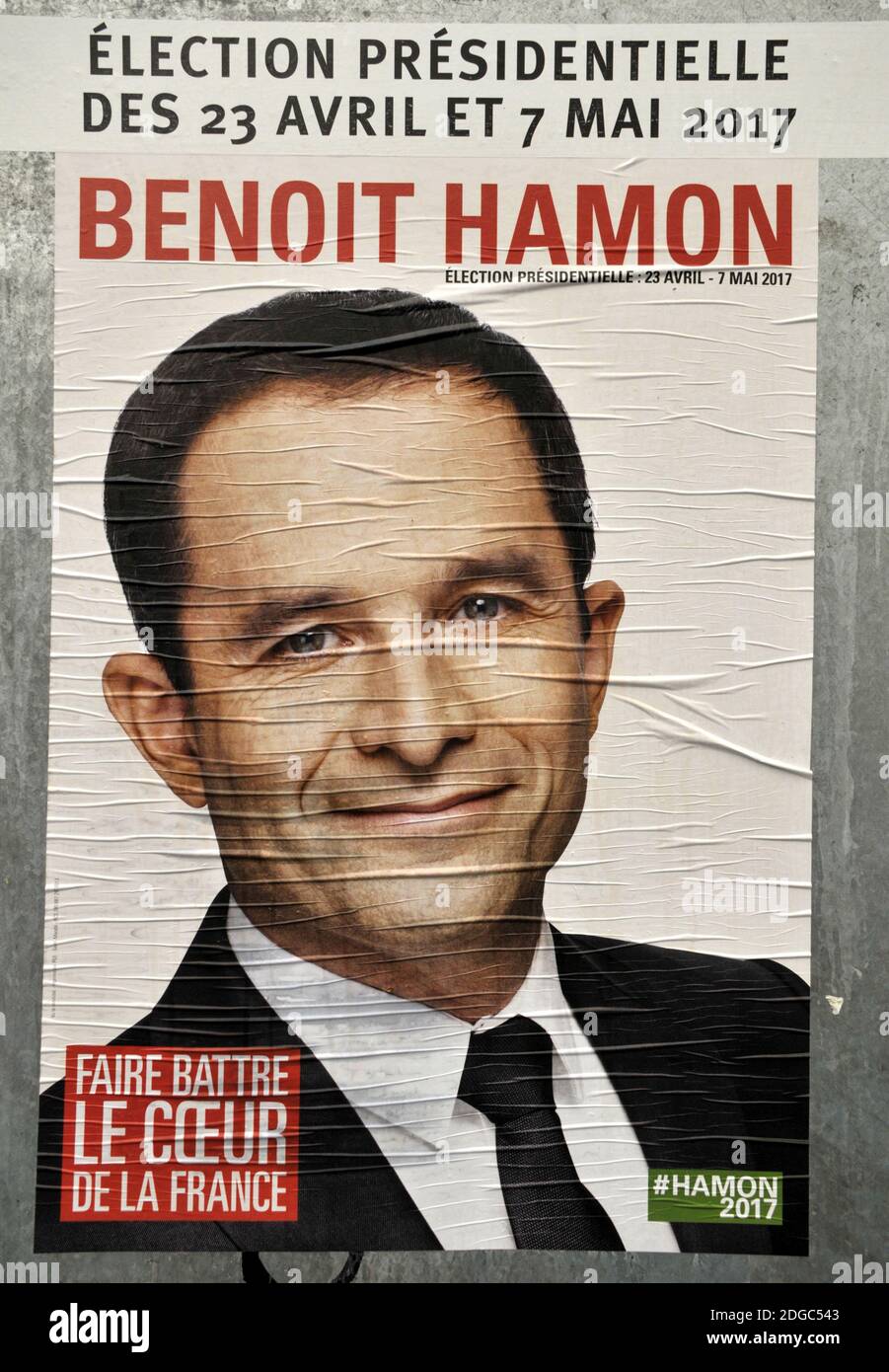 Campaign posters of the candidates for the 2017 French presidential ...