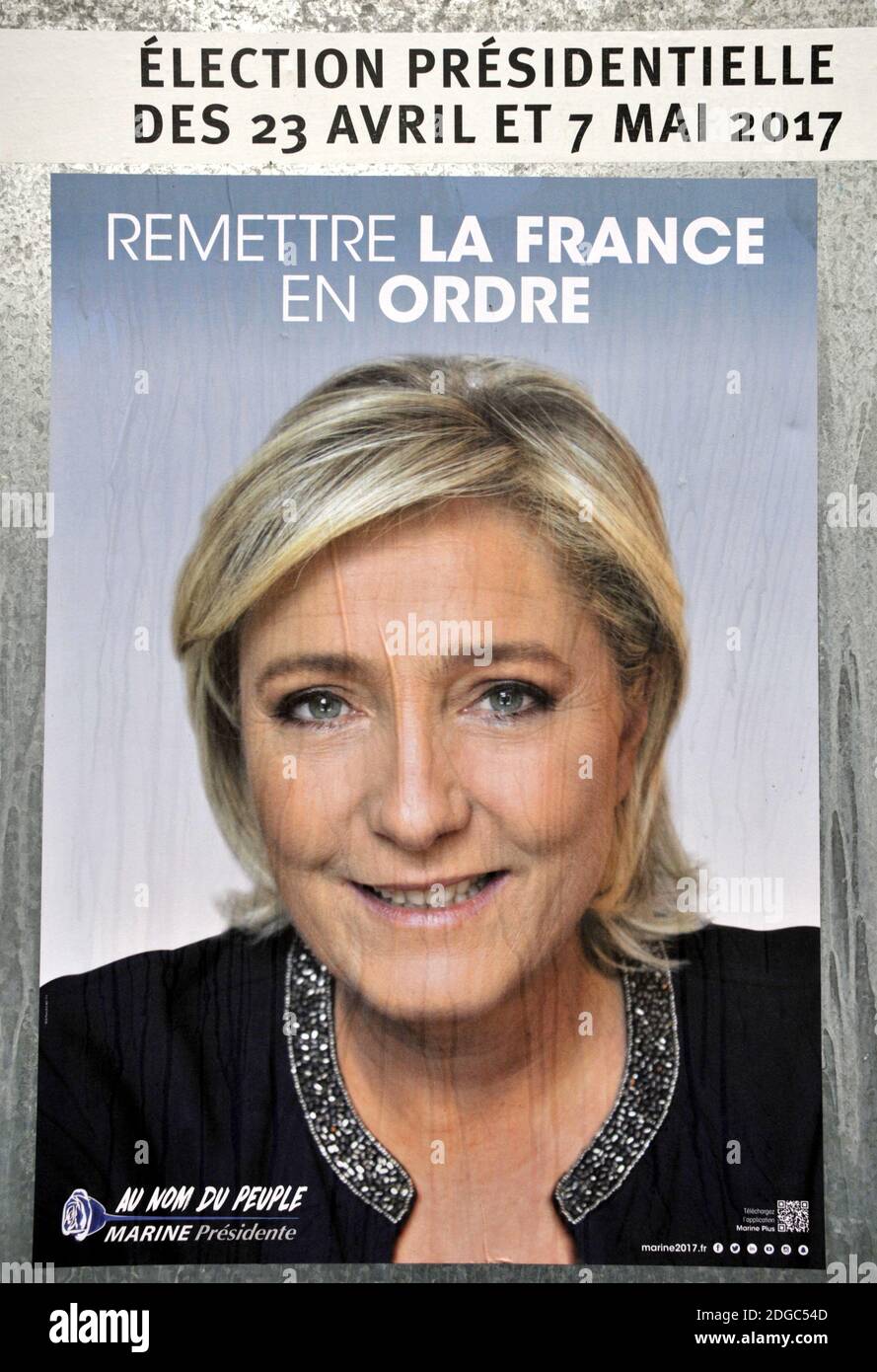 Campaign posters of the candidates for the 2017 French presidential ...