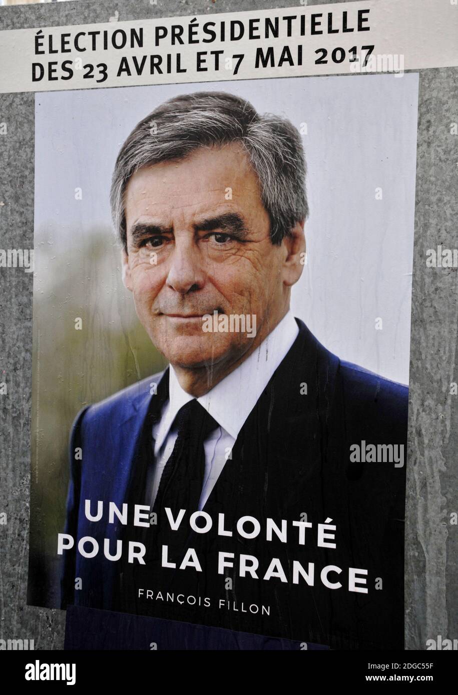 Campaign posters of the candidates for the 2017 French presidential ...
