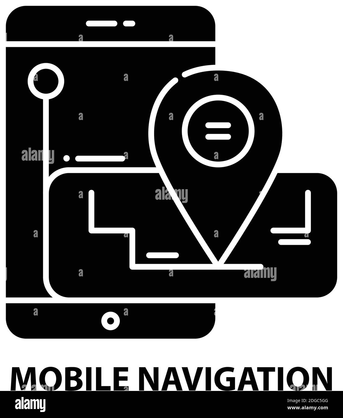 mobile navigation icon, black vector sign with editable strokes ...