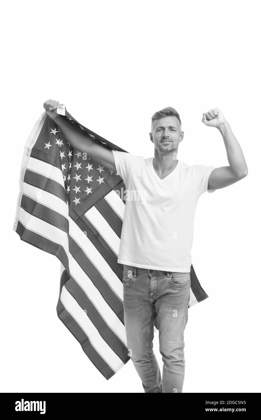 Freedom has never been free. Happy man celebrate independence day ...