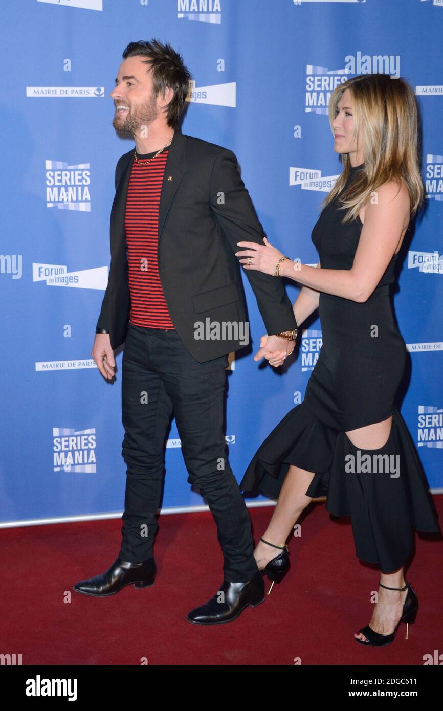 Jennifer Aniston and Justin Theroux attending the Series Mania Festival ...